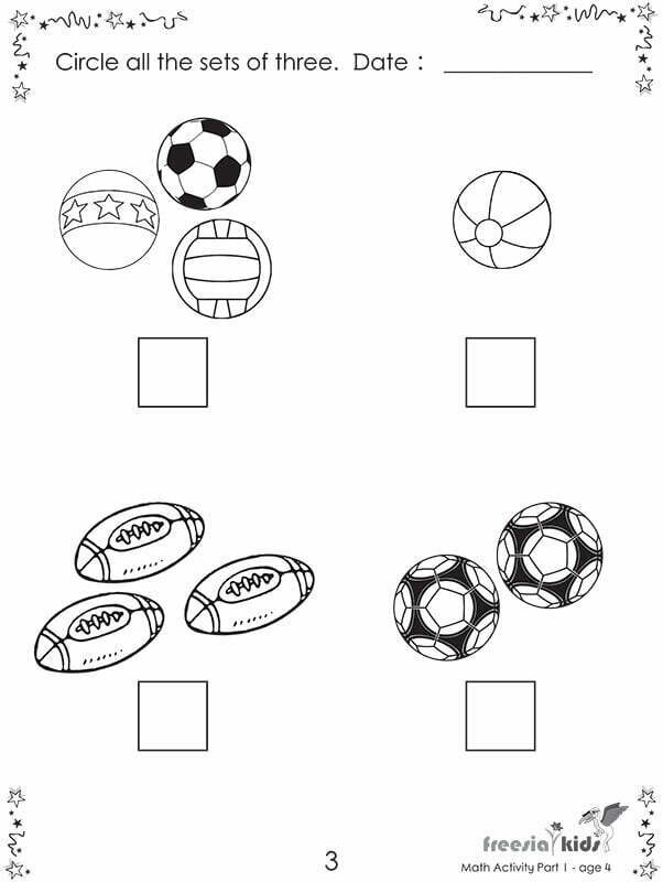 Maths 4 Years Old Activity Book (Part 1) | Freesia Kids